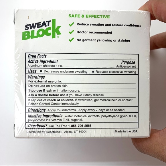 SweatBlock | Other | 2 Boxes Sweat Block Antiperspirant Towellettes ...